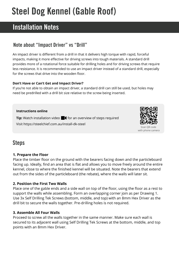 DK - Steel - Gable - Installation - SteelChief